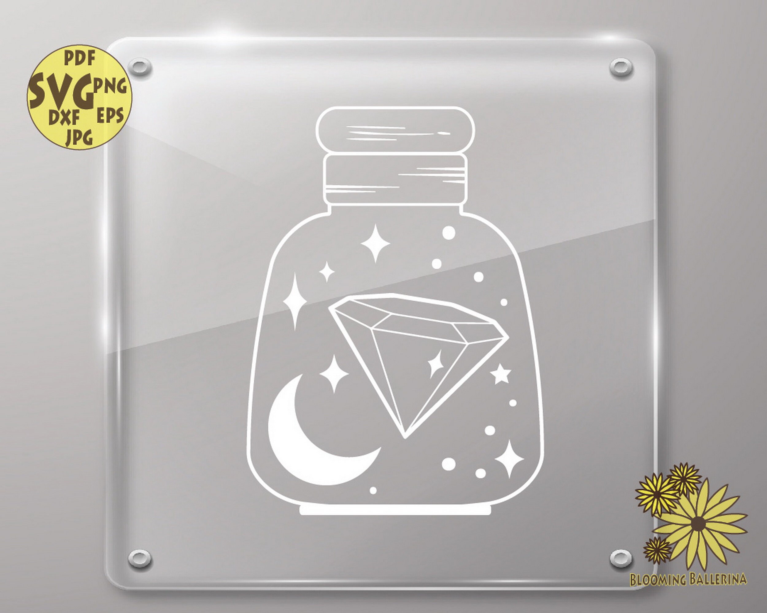 Crystal Jars Svg Jar Svg Crystals in Jar Svg Celestial SVG - Etsy