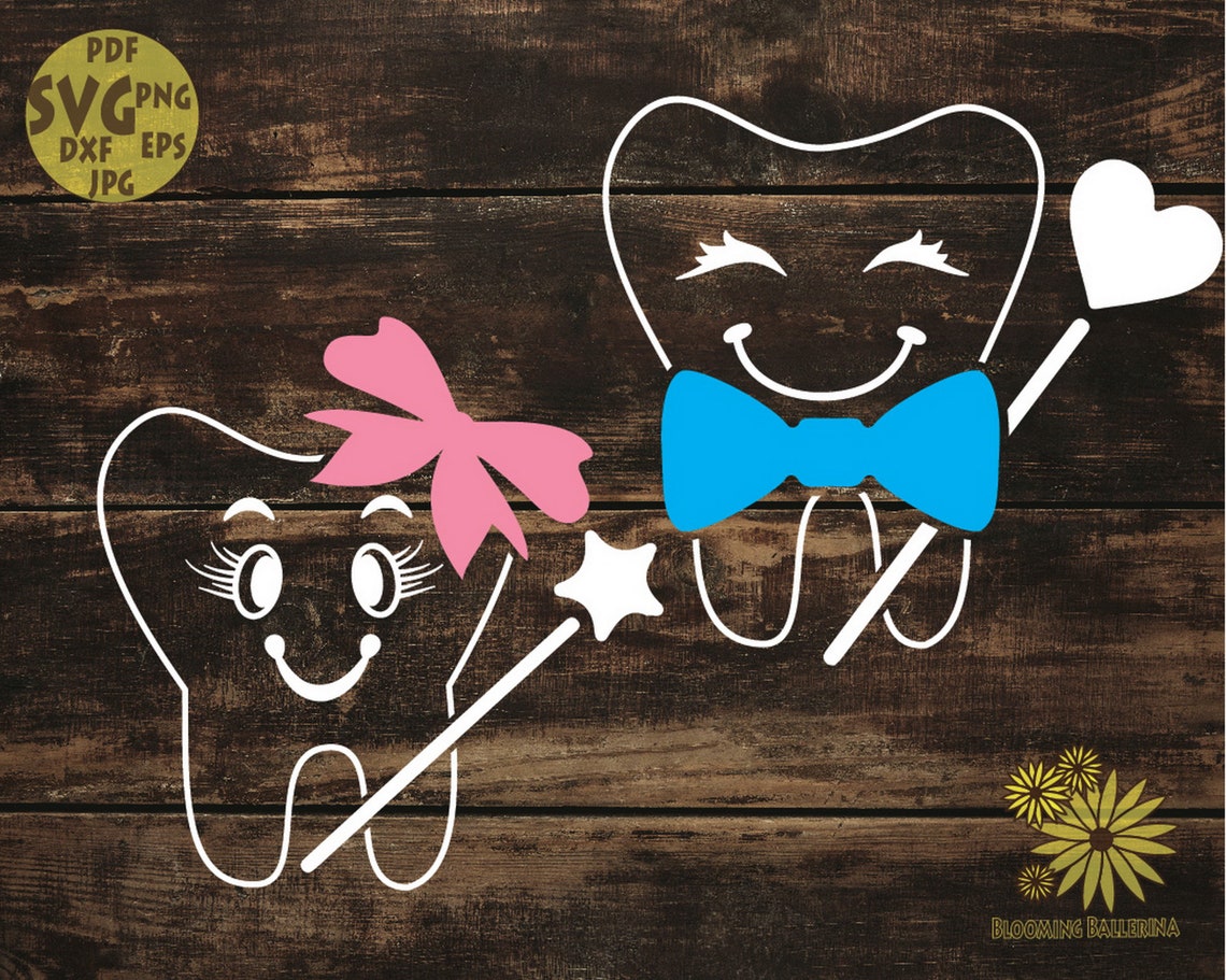 Tooth Fairy Bag SVG Girl and Boy Tooth Svg Tooth SVG File | Etsy