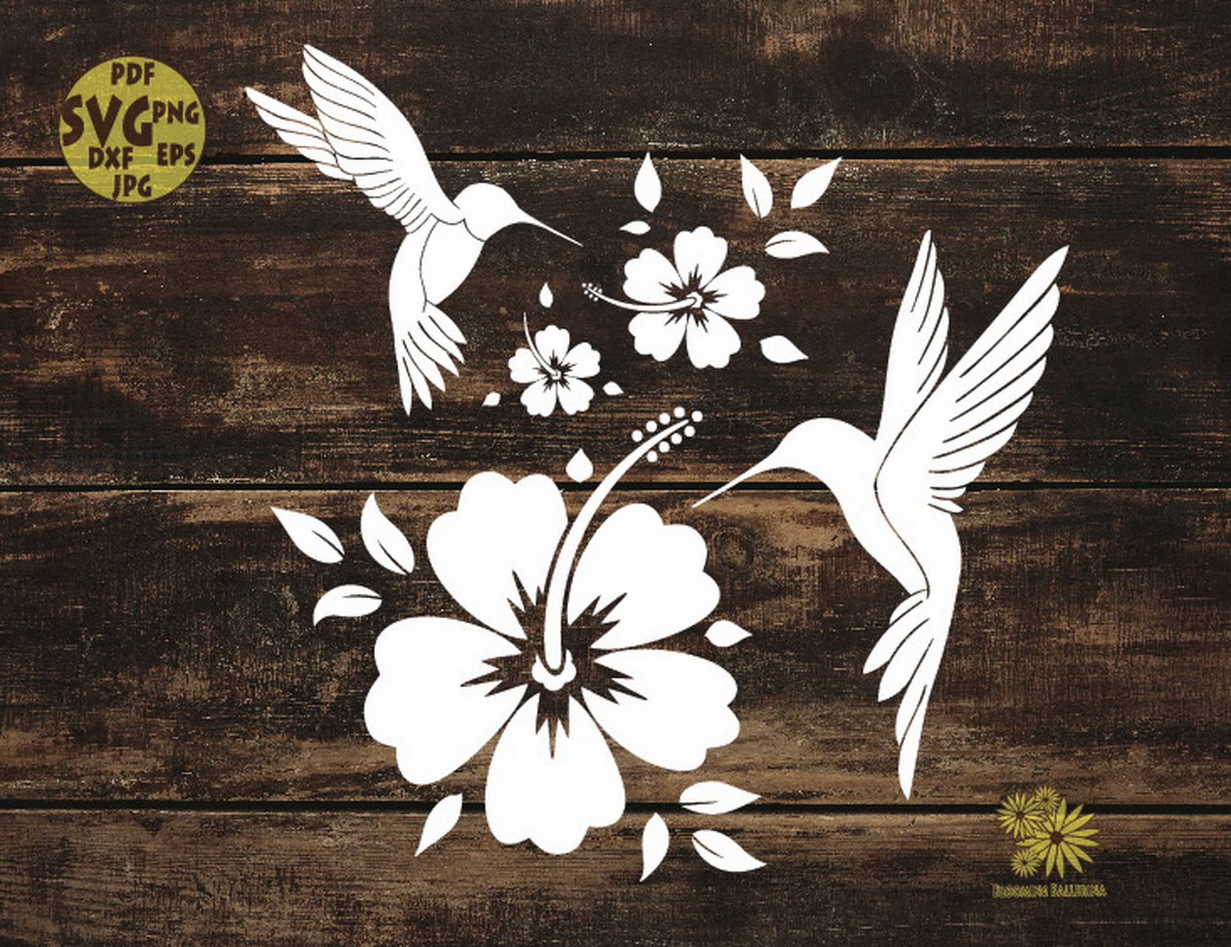 Colibríes Svg Escena de colibrí Svg Hibiscus Svg Colibríes - Etsy México