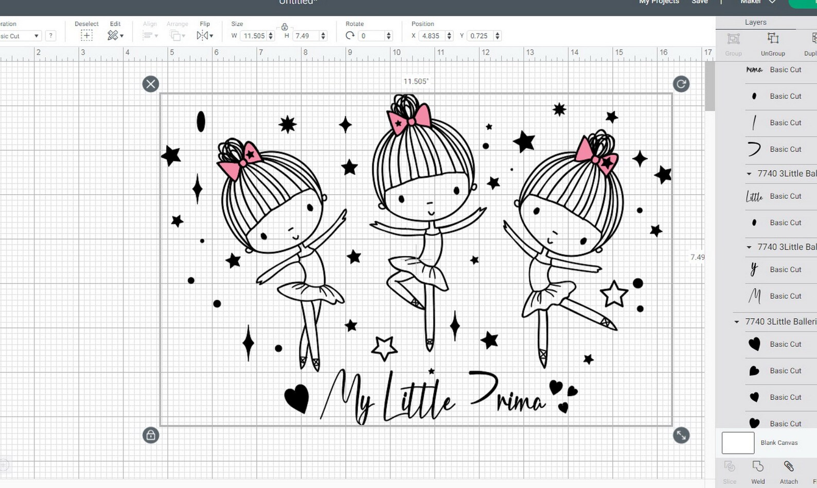 3 Little Ballerinas Dancing Svg File Ballerina Svg Baby Girl | Etsy
