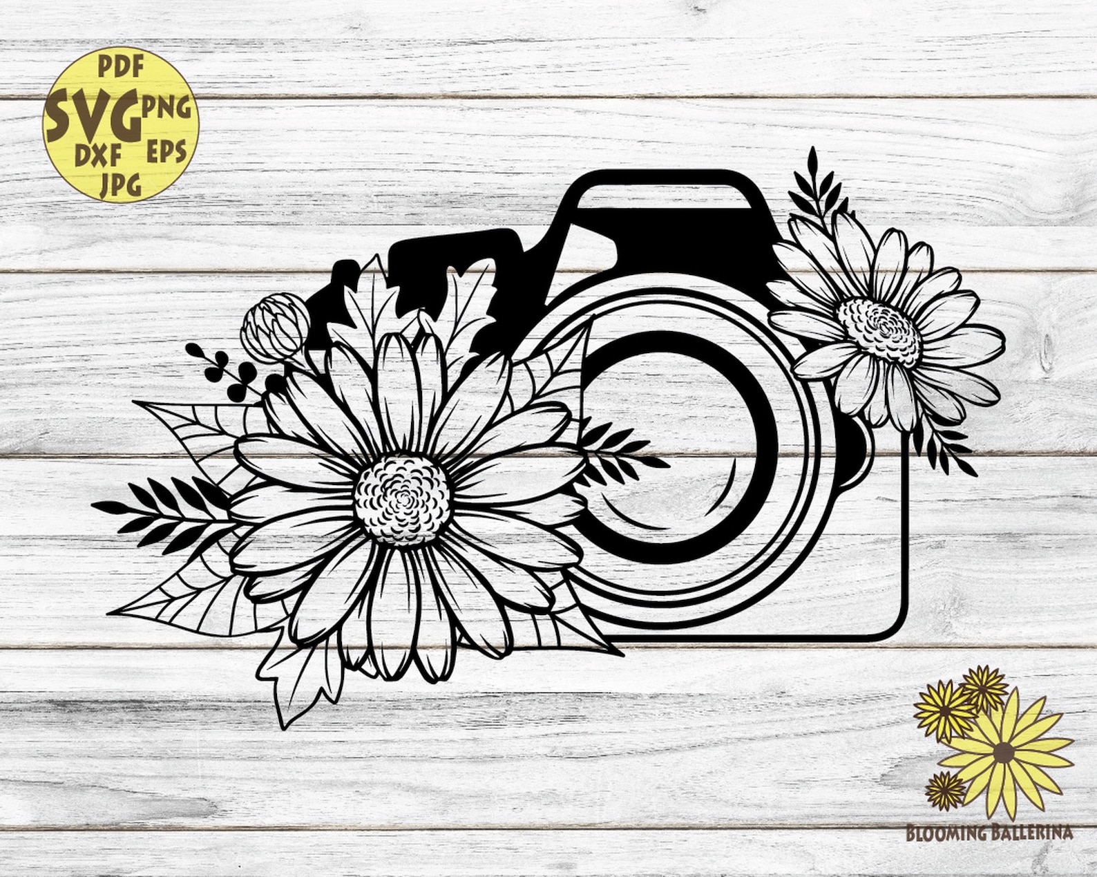 Photography Svg Camera Svg Floral Svg Daisy Svg Botanical - Etsy