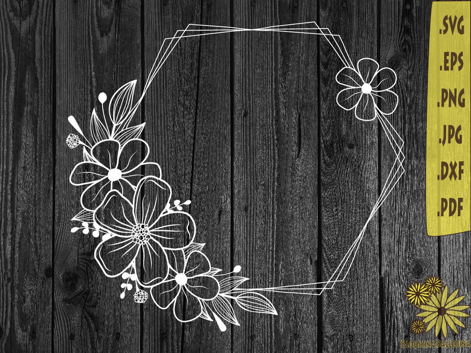 Flower Frame SVG, Wreath SVG File, Flower Wreath Svg, Flower Monogram ...