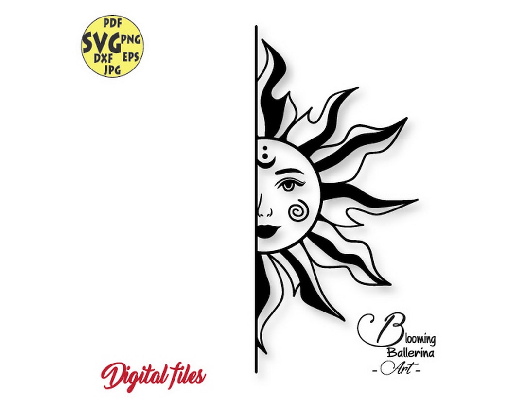 Sun Face Svg, Half Sun Svg, Sun Clipart, Summer Svg, Summer Time Svg ...