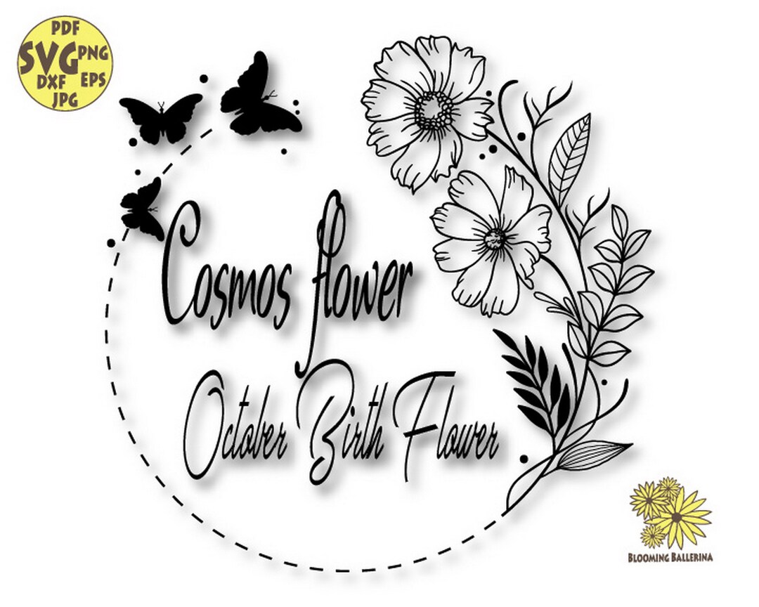Cosmos Flower Frame Svg File, Round Frame Svg, October Flower Svg ...