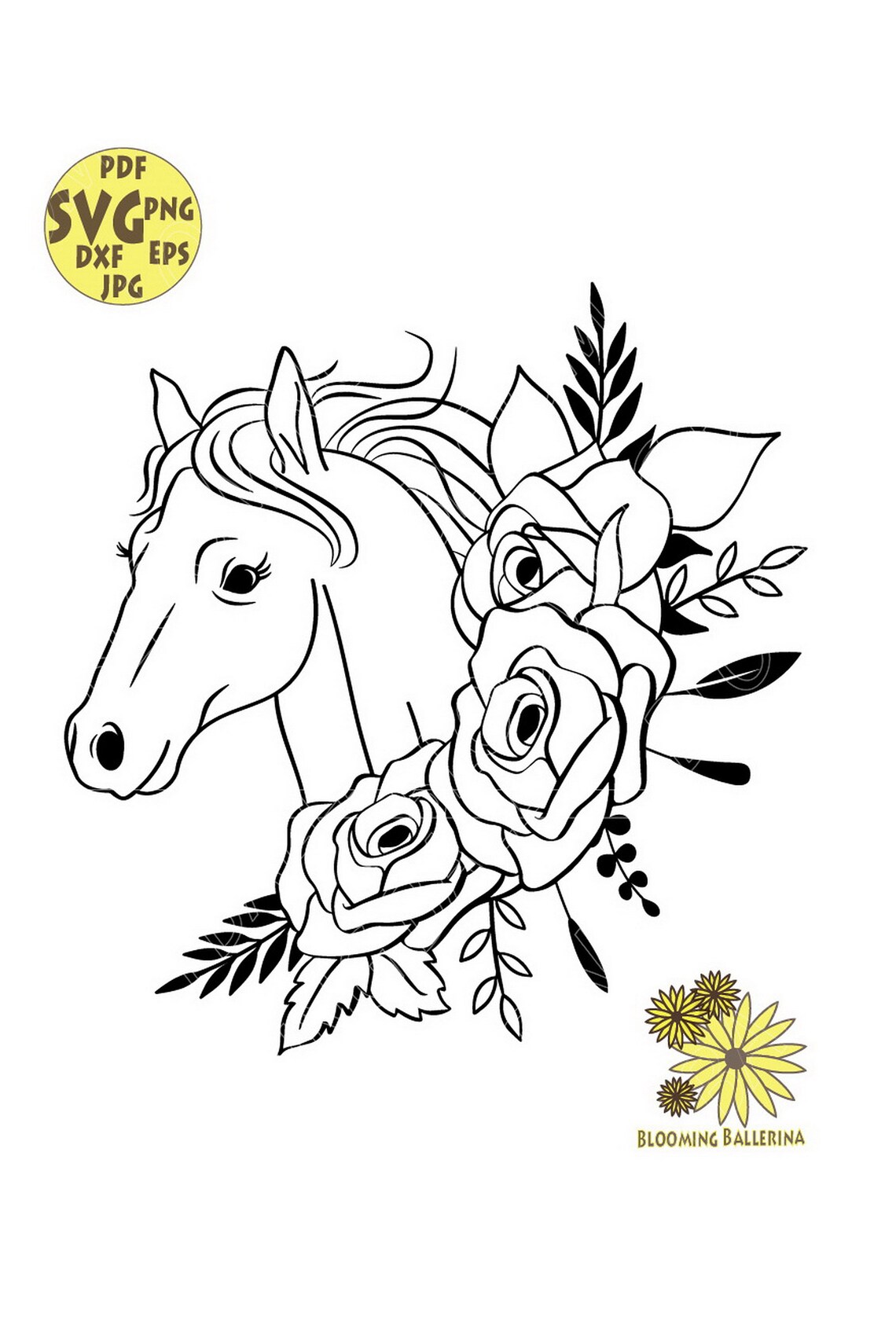 Flower Horse Svg File Horse With Flowers SVG Horse Cut File - Etsy UK