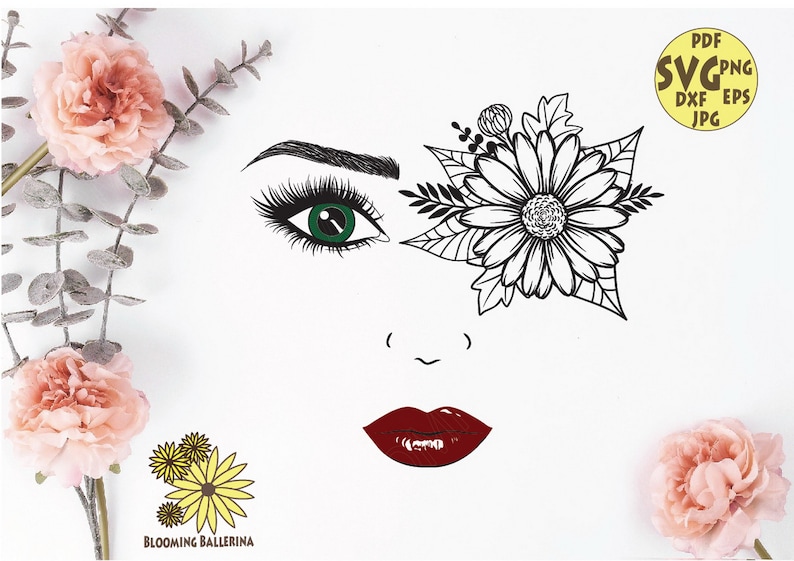 Floral Eye Svg Floral Svg Eye Svg Lips Svg Lip Face - Etsy