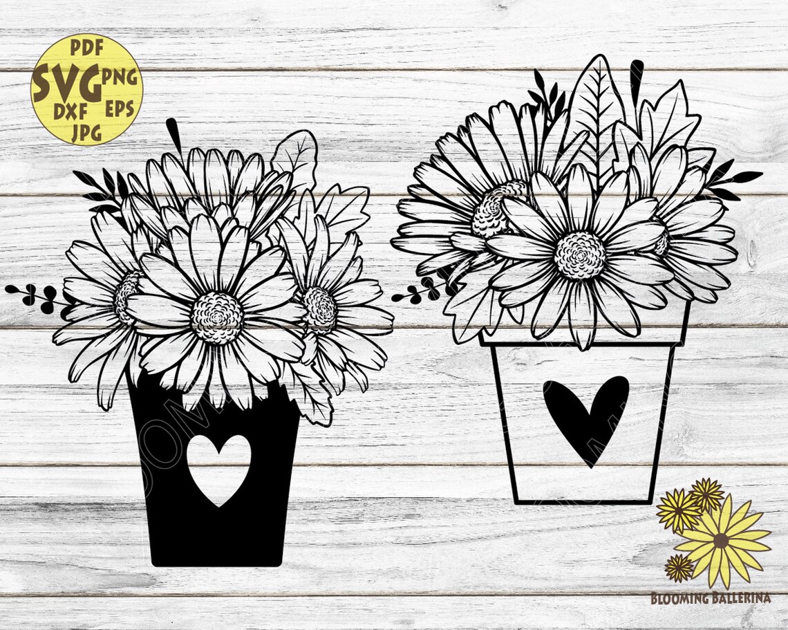 Flower Pot Svg Floral Svg Daisy Svg Plants Svg Bundle Svg - Etsy Canada
