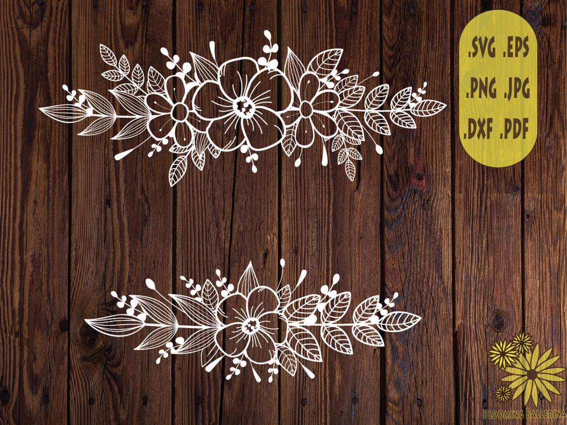 Dividers Svg Wreath SVG File Floral Svg Border Svgflower | Etsy