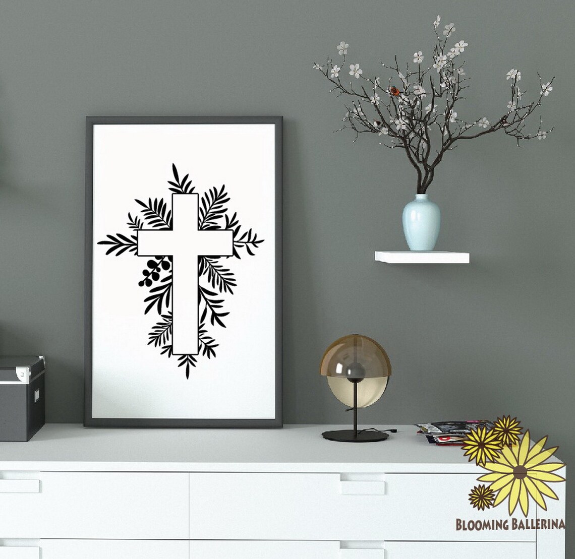 Cross Leaves SVG, Leaf Cross SVG File, Happy Easter Svg, Cross Laurel ...