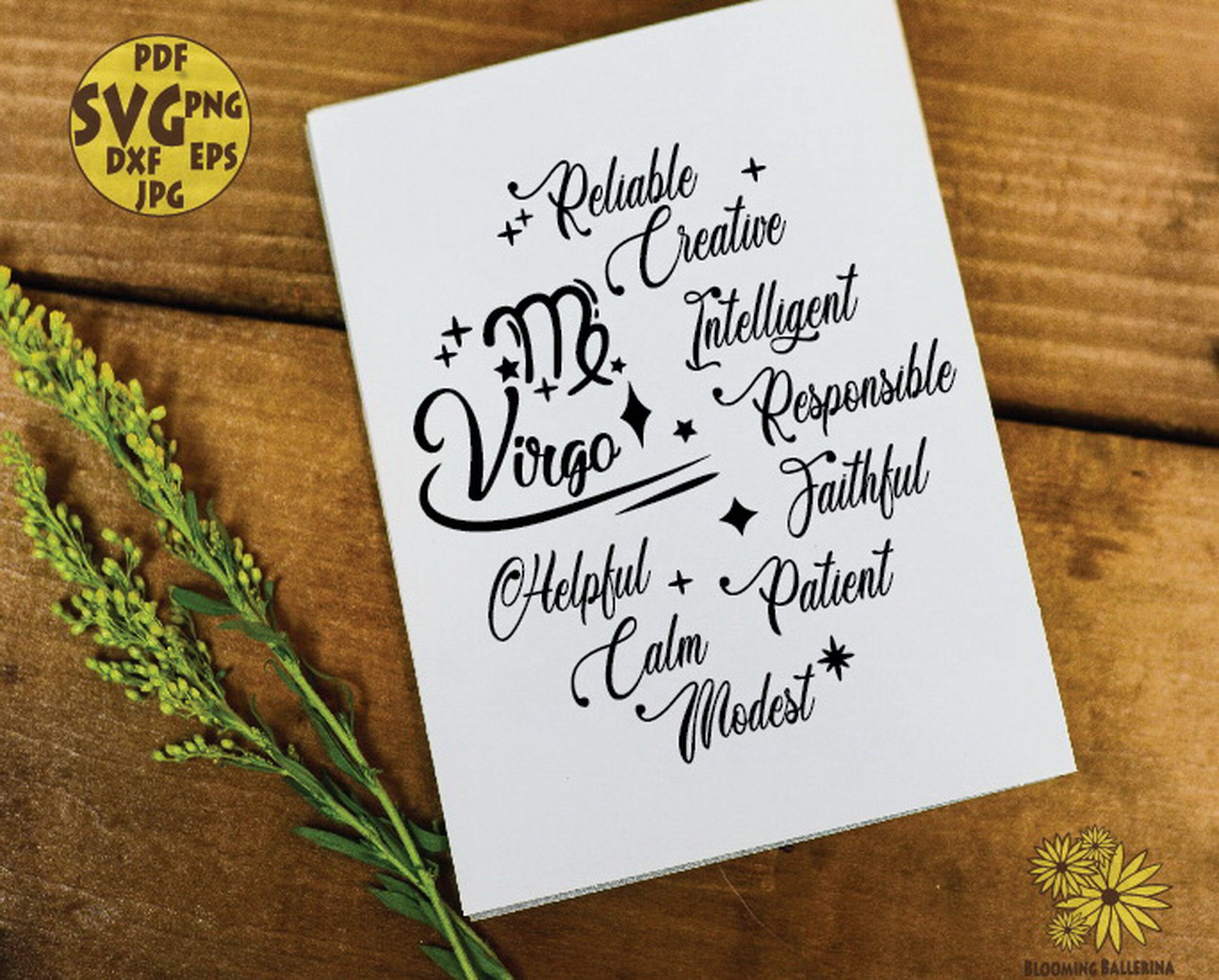 Virgo Svg File Virgo Positive and Negative Personality Traits - Etsy