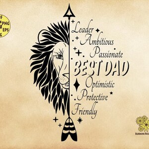 Best Dad Svg File, Leo Svg, Lion Svg, Arrow Svg, Leo Traits Svg, Gift ...