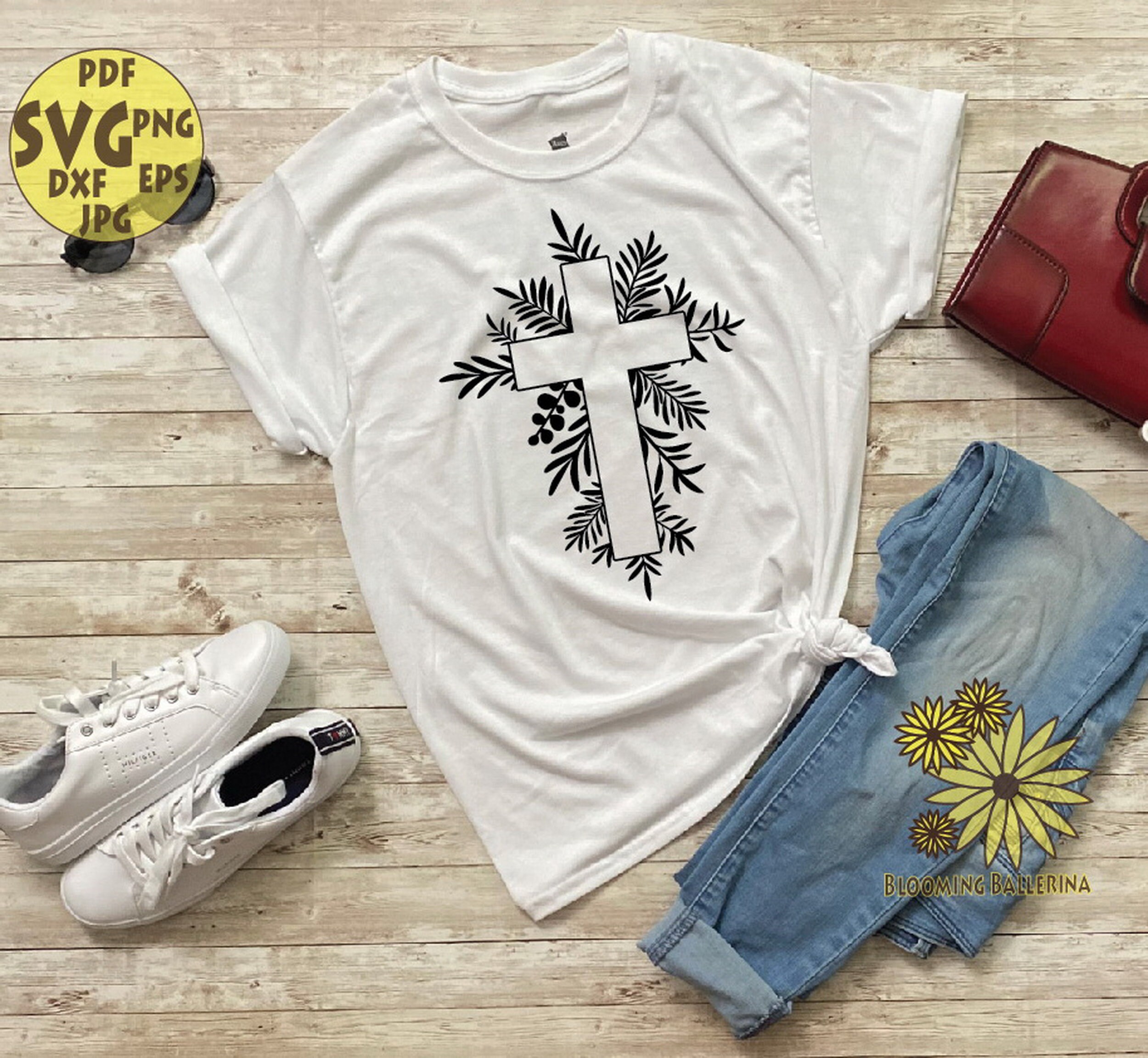 Cross Leaves SVG Leaf Cross SVG File Happy Easter Svg Cross | Etsy UK