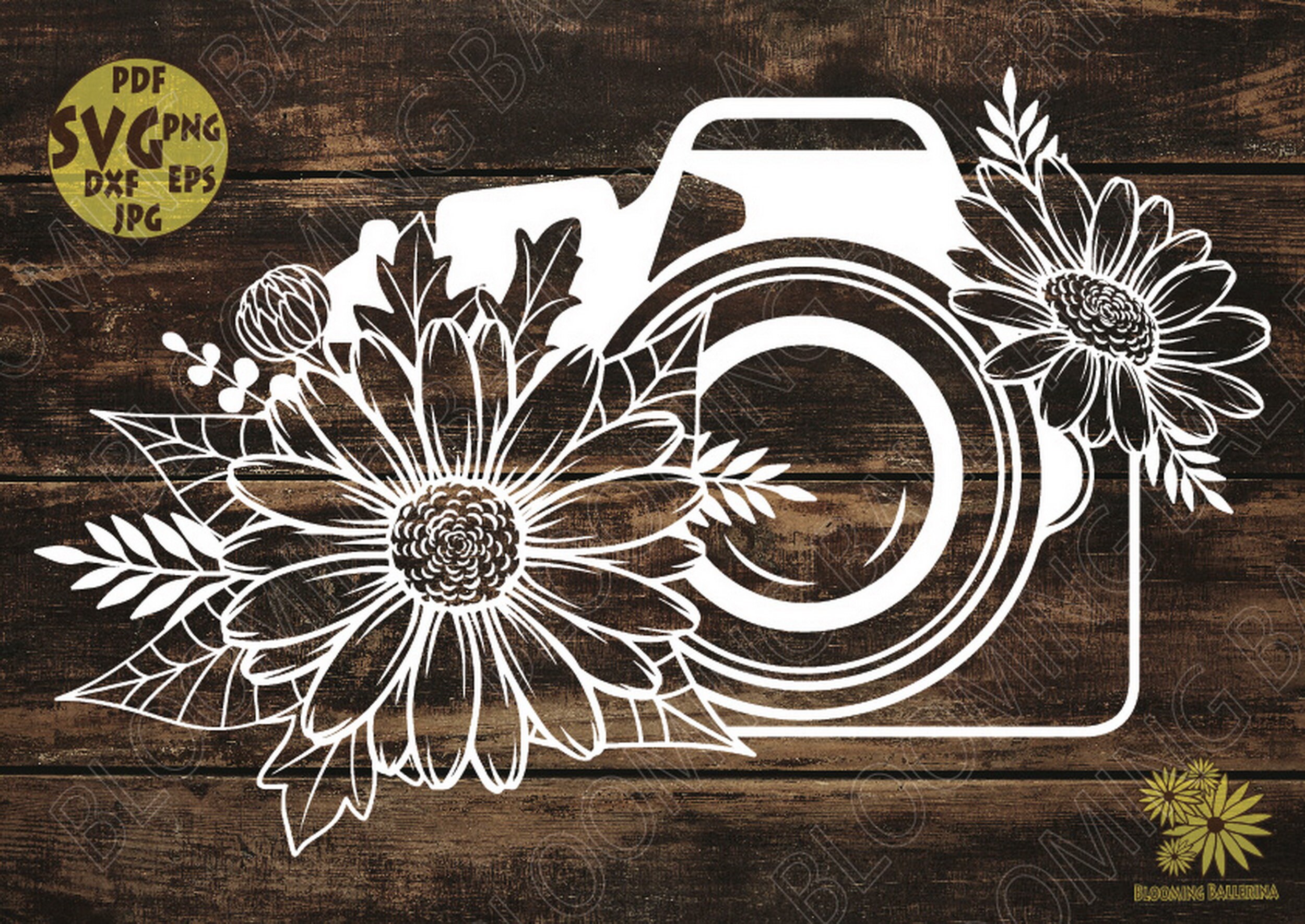 Photography Svg Camera Svg Floral Svg Daisy Svg Botanical - Etsy