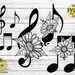 Music Svg Sol Key Svg Floral Svg Daisy Svg Musical Notes - Etsy