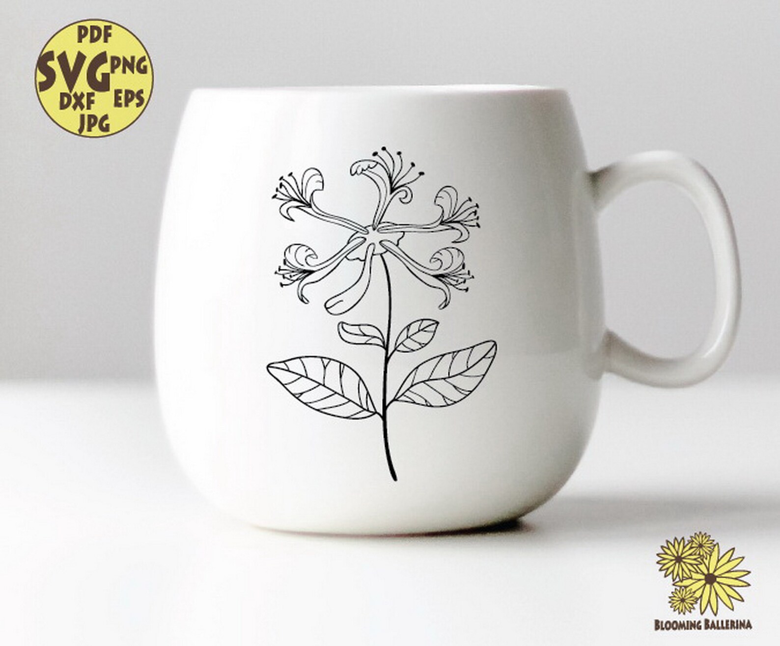 Honeysuckle Flower Svg File June Birth Flower Svg - Etsy