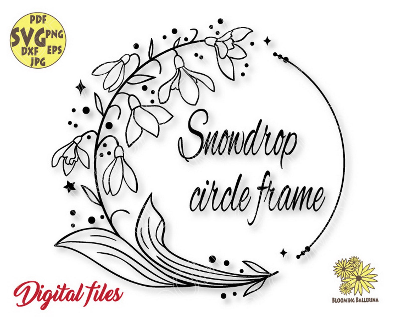 Snowdrop Circle Frame Svg File Snowdrop January Birth Flower - Etsy