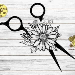 Haircut Scissor Svg, Scissor Svg, Floral Svg, Daisy Svg, Beauty Svg ...