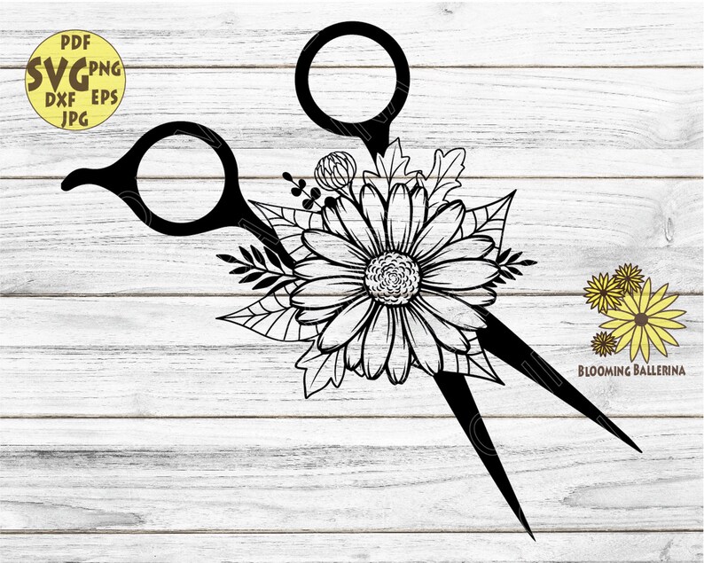 Haircut Scissor Svg, Scissor Svg, Floral Svg, Daisy Svg, Beauty Svg ...