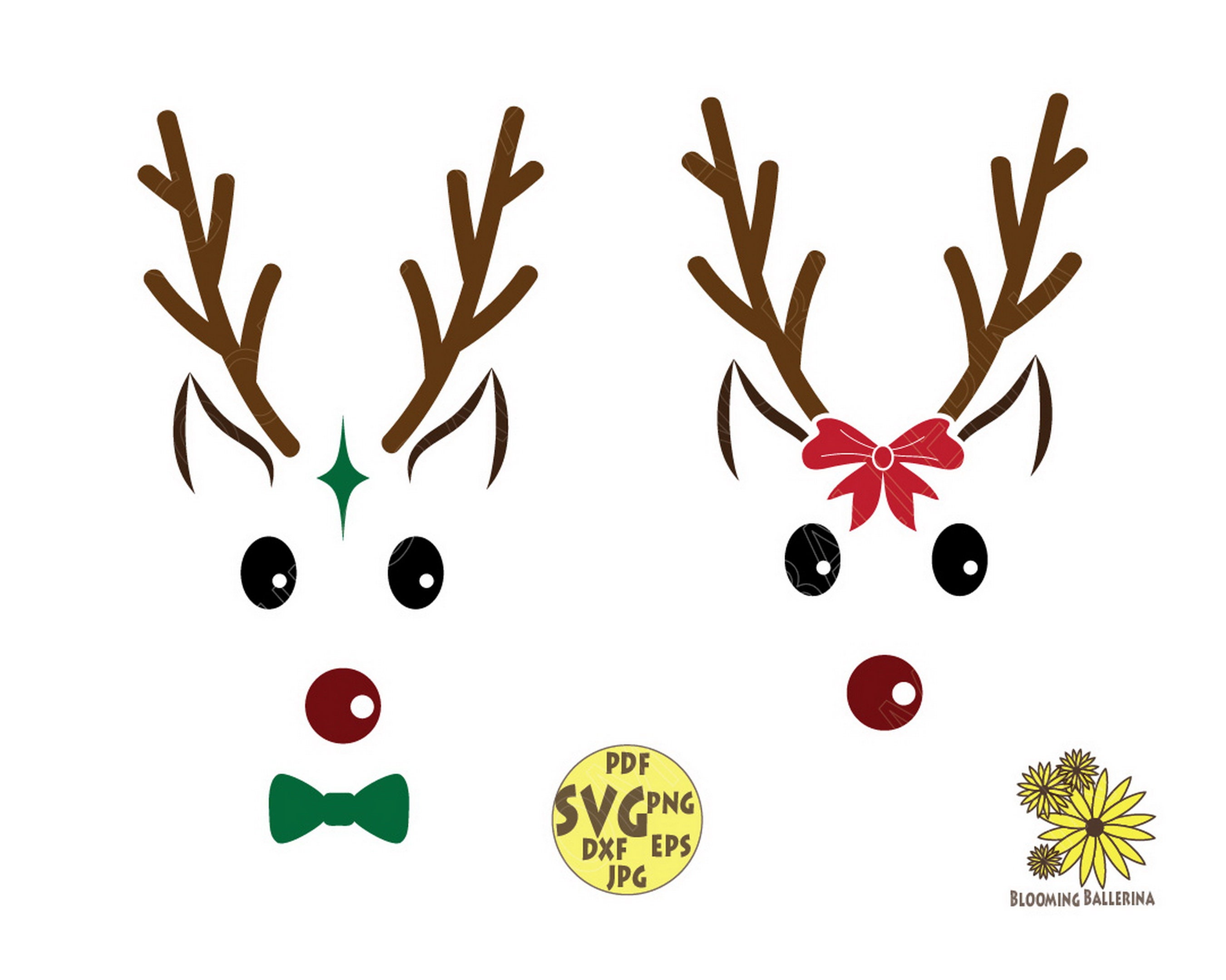 Reno Svg lindo reno svg niño y niña reno SVG Navidad SVG | Etsy