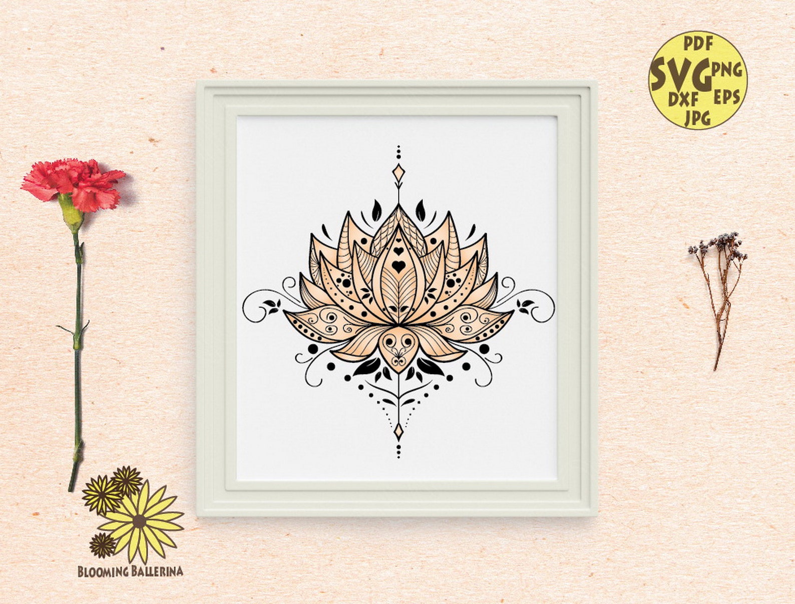 Geometrical Zentangle Lotus Svg File Lotus Flower Svg Tattoo - Etsy
