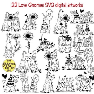 Gnomes Svg File, Valentine Gnome Svg, Gnomes Svg, Gnome Clipart, Bundle ...