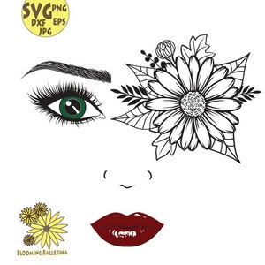 Floral Eye Svg, Floral Svg, Eye Svg, Lips Svg, Lip Face Eyelashes SVG ...