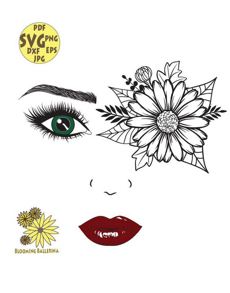 Floral Eye Svg Floral Svg Eye Svg Lips Svg Lip Face - Etsy