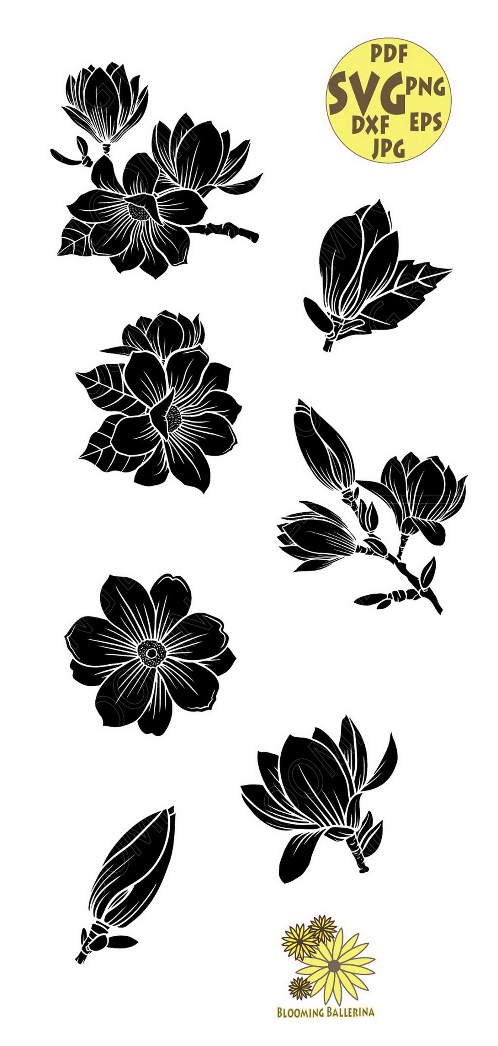 Magnolia Branches Svg Magnolia Svg Floral Svg Magnolia - Etsy