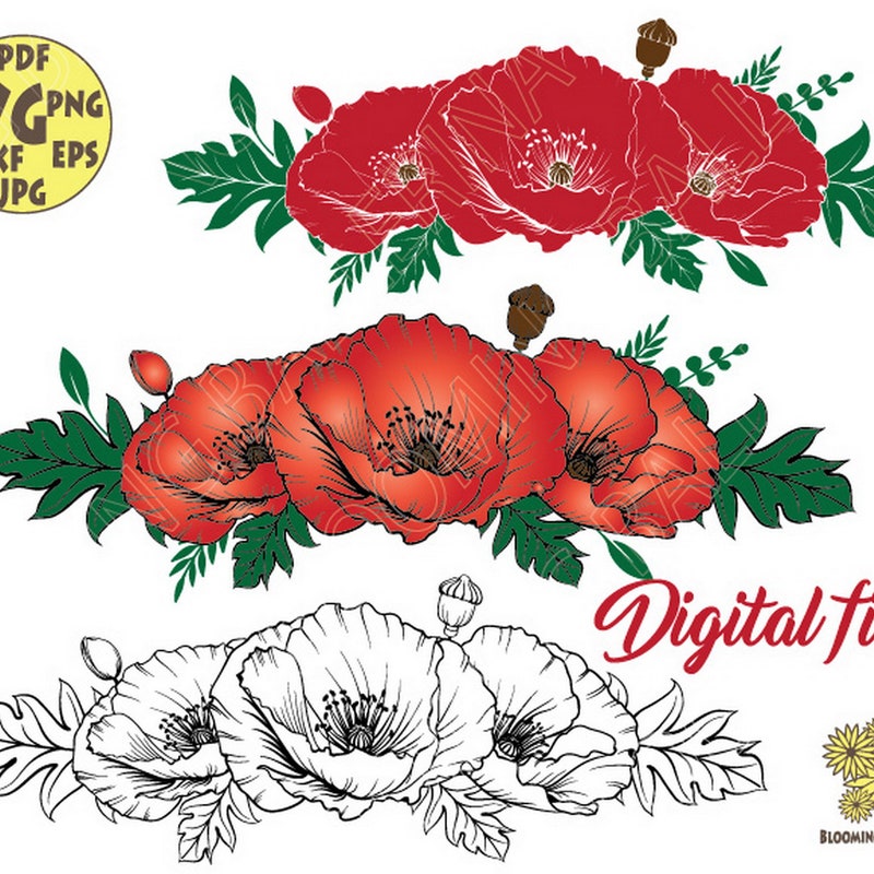 Poppy Flower Svg - Etsy
