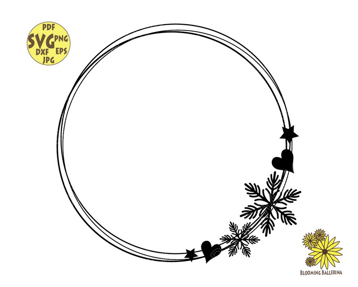 Christmas Monogram Frame Svg Frame Snowflakes Svg Monogram - Etsy