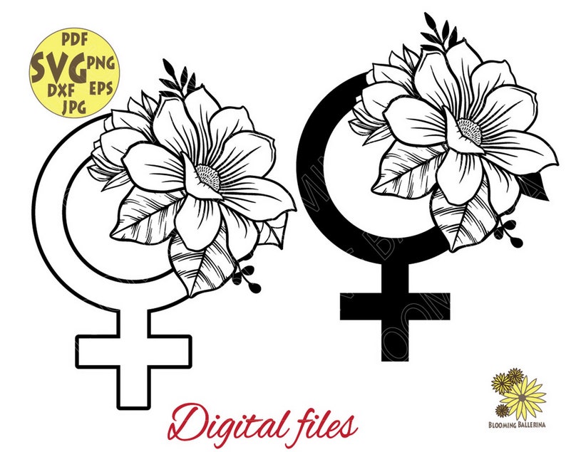 Female Symbol Svg, Magnolia Svg, Floral Female Svg, Beauty Svg, Floral ...