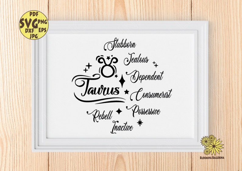 Taurus Svg, Taurus Positive and Negative Personality Traits Svg File ...