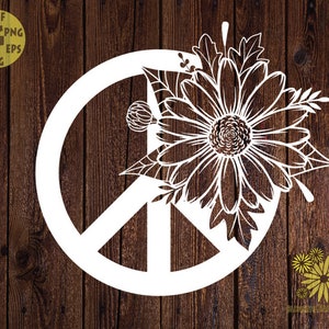 Peace Svg, Hippie Svg, Peace Sign Svg, Floral Svg, Peace Svg File ...
