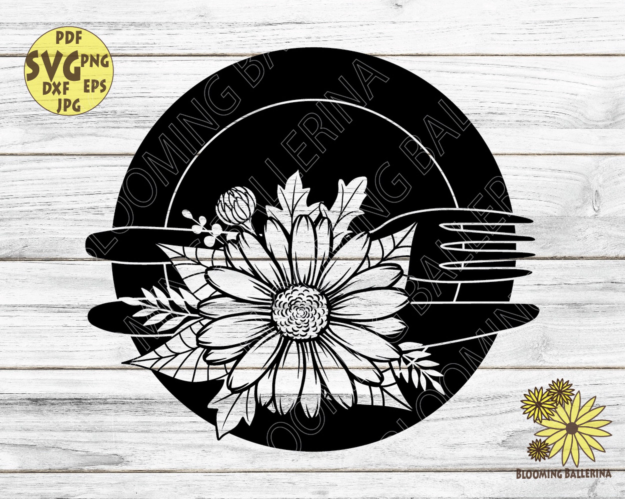 Floral Svg Floral Plate Svg Daisies Svg Restaurant Svg - Etsy UK