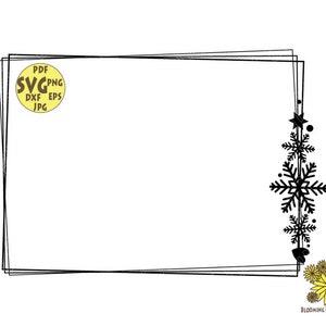 Christmas Frame Svg, Rectangular Frames Svg, Frame Snowflakes Svg ...