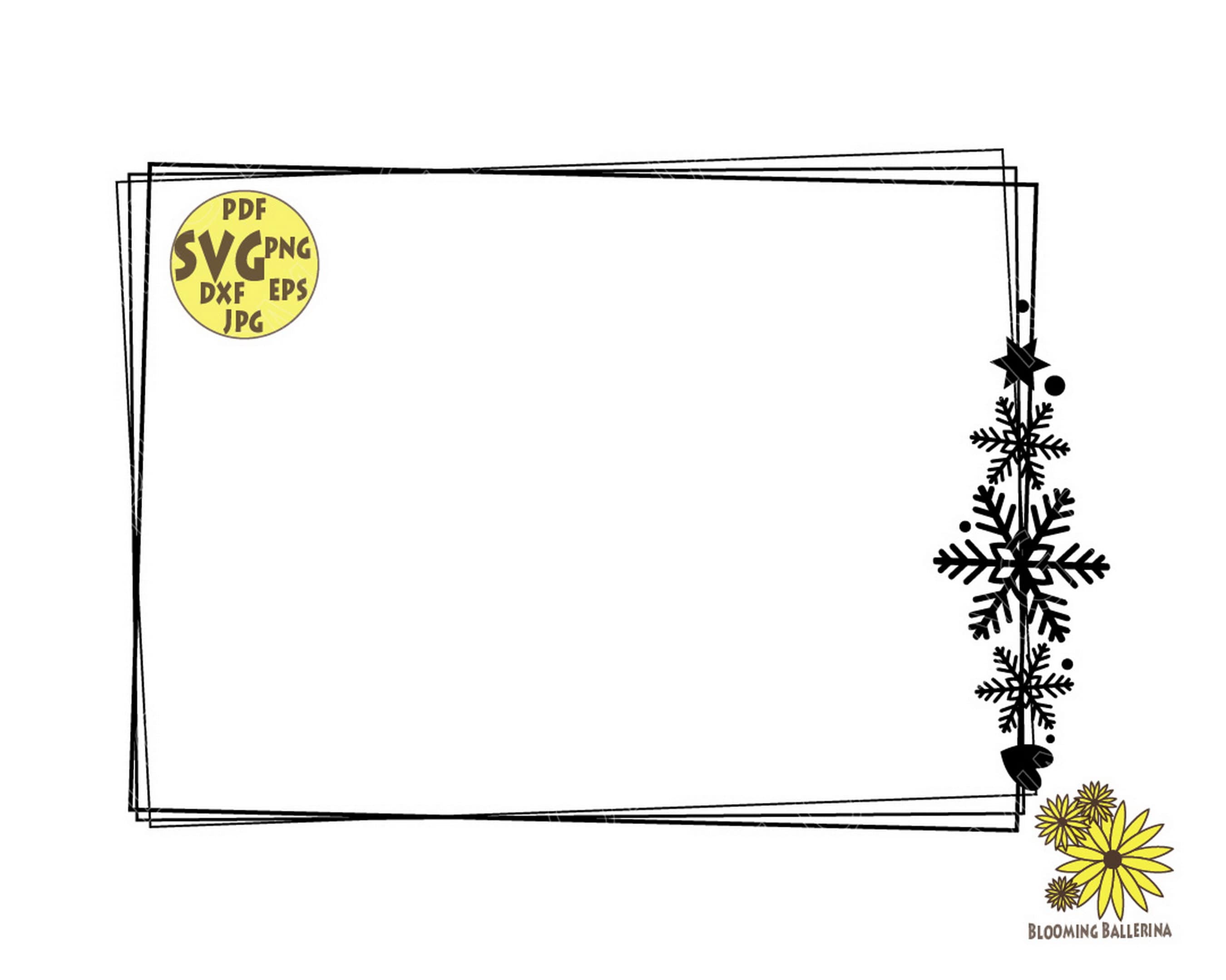 Christmas Frame Svg Rectangular Frames Svg Frame Snowflakes - Etsy Canada