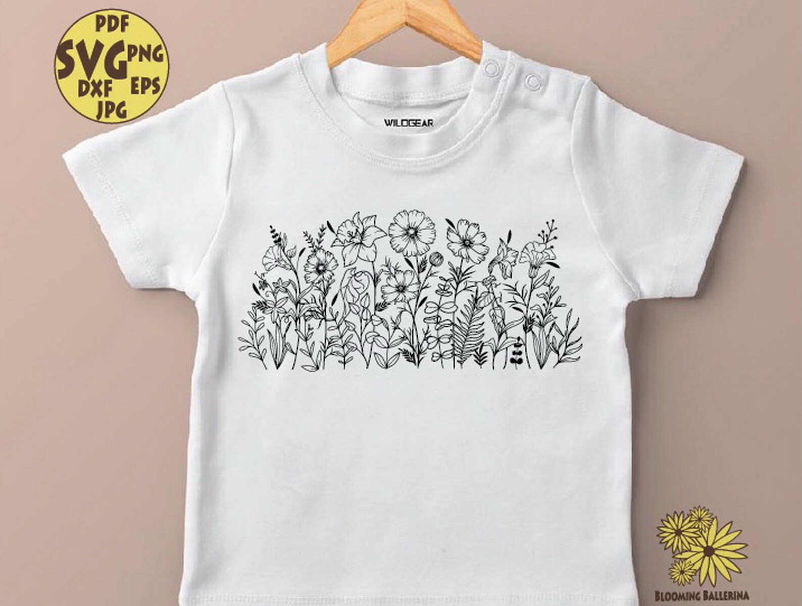 Wildflowers Svg File, Wildflowers Meadow Svg, Spring Svg, Wildflower ...