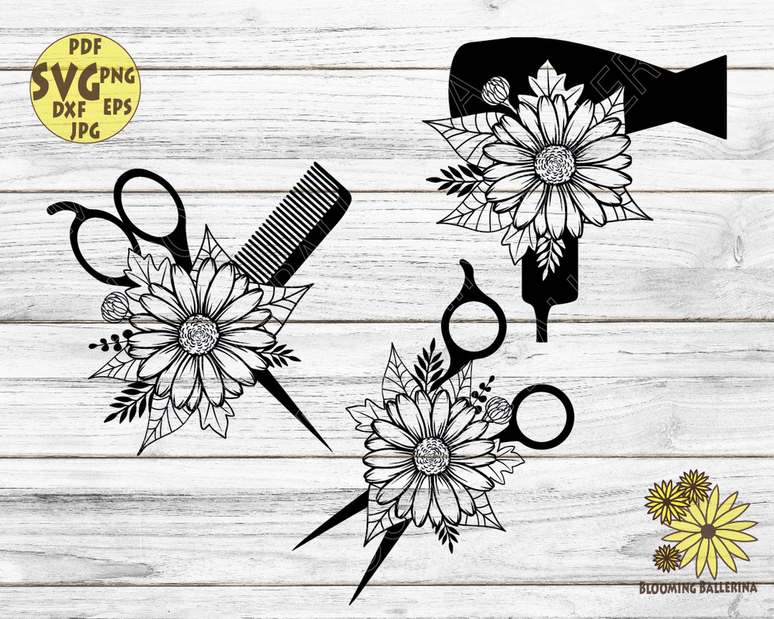 Hair Stylist Svg Haircut Scissor Svg Scissor Svg Floral | Etsy