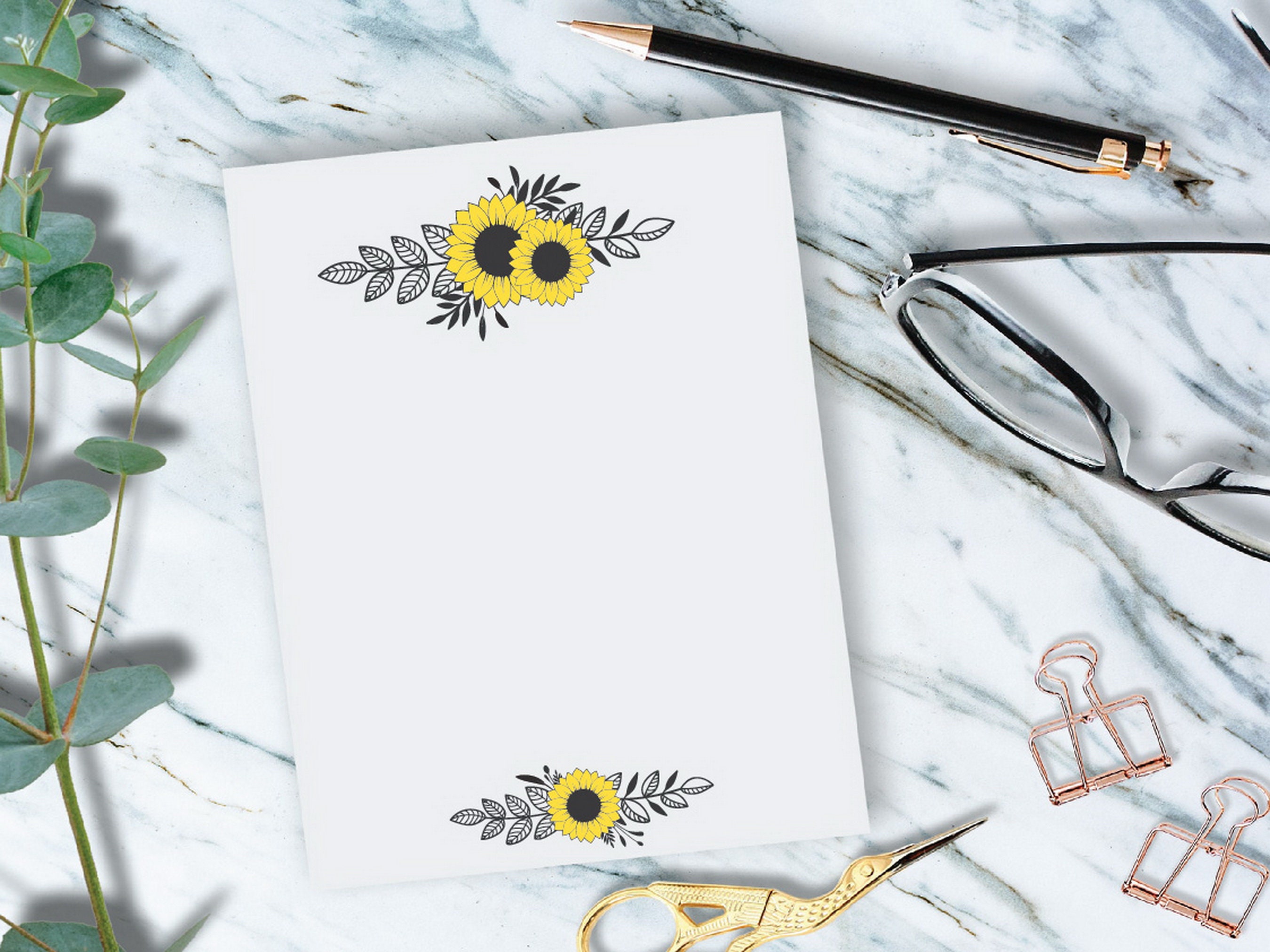 Sunflower Svg, Dividers Svg, Floral Svg, Botanical Svg, Border Svg ...
