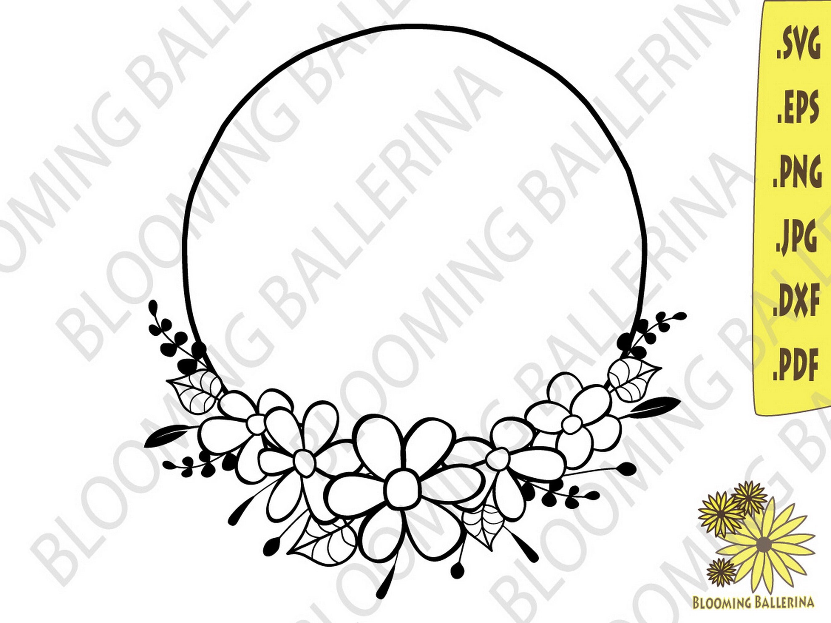 Flower Frame SVG Wreath SVG File Flower Wreath Svg Flower - Etsy