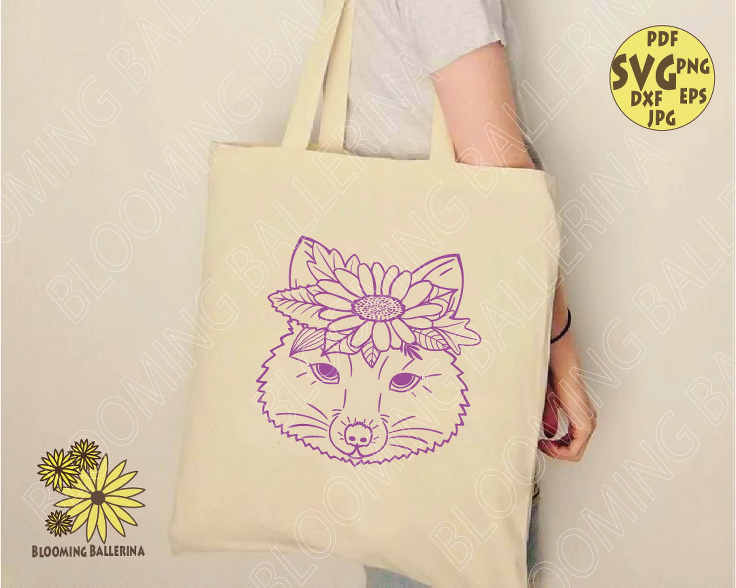 Fox Svg 2 Foxes Svg Flower Fox Svg Woodland Animal Svg - Etsy