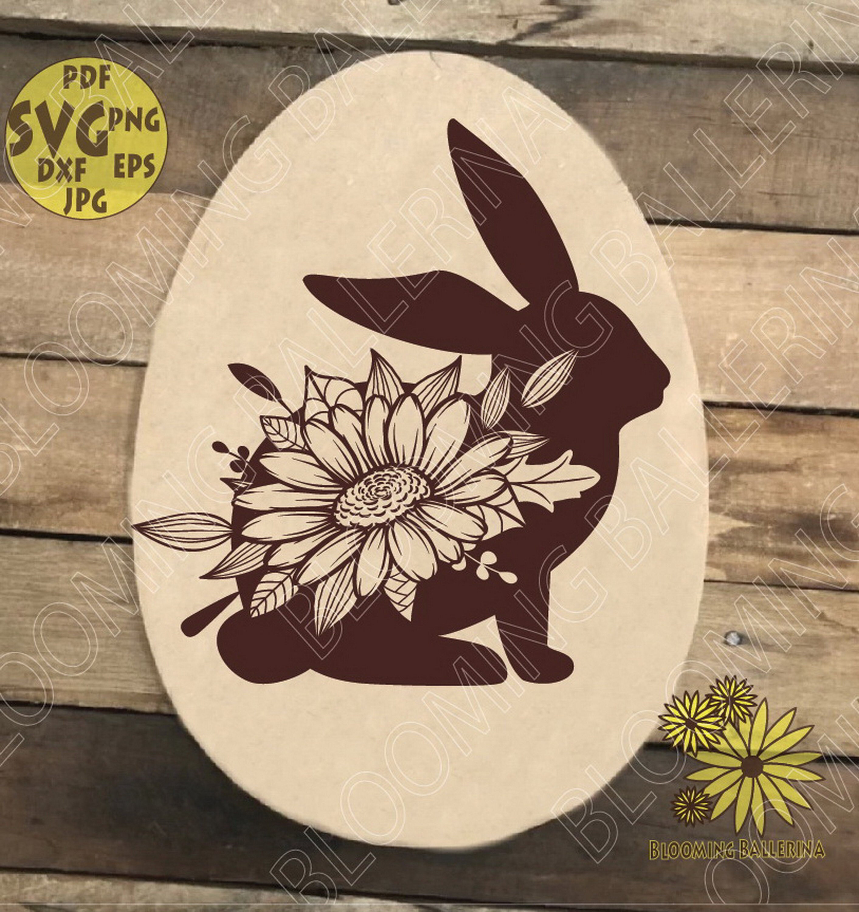 Floral Rabbit Svg Flower Bunnies Svg Bunny Vector Spring | Etsy