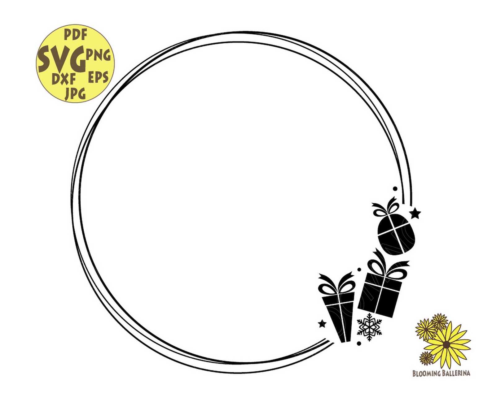 Christmas Frame Svg Frame Winter Presents Svgmonogram Winter - Etsy