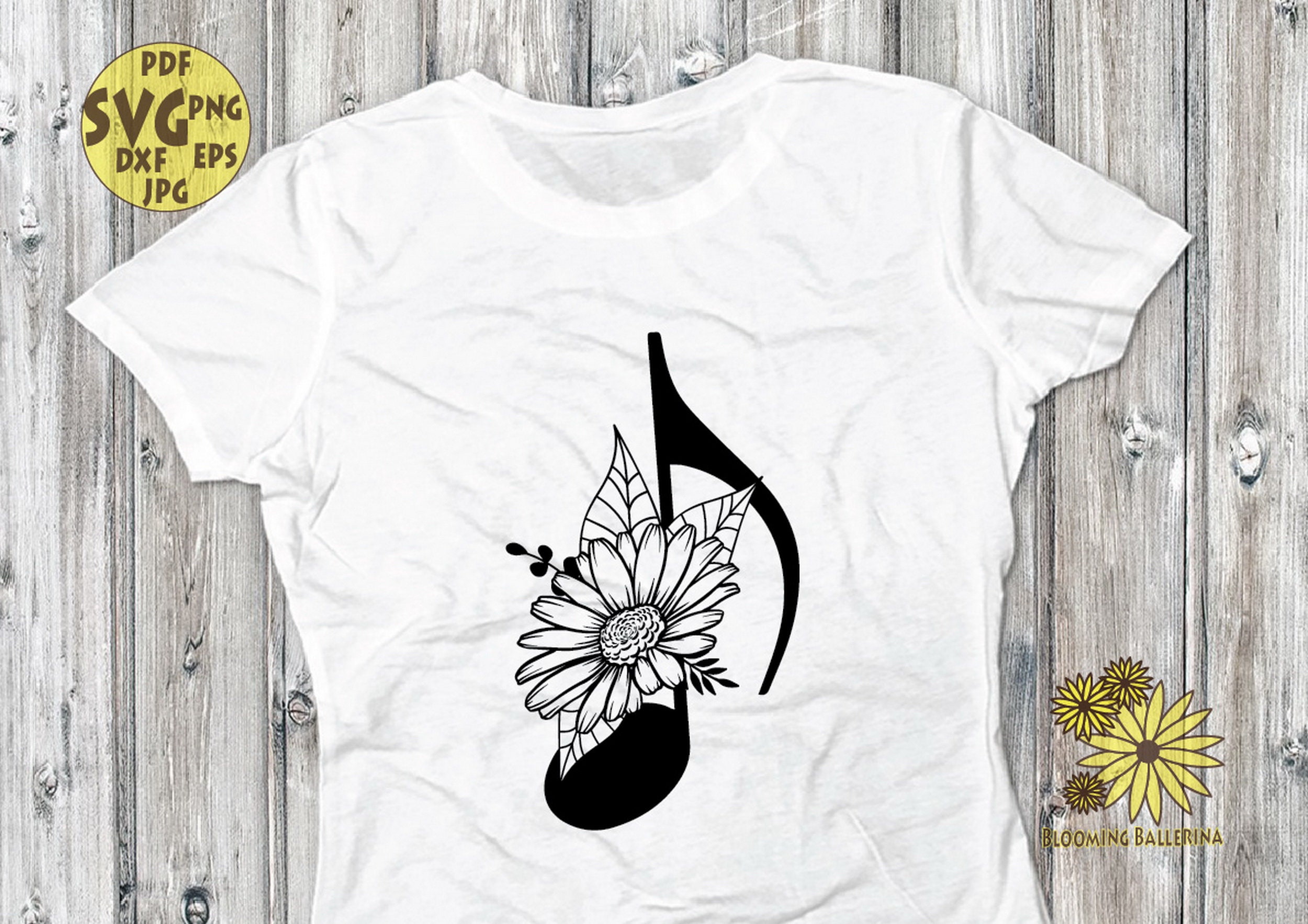 Music Svg, Sol Key Svg, Floral Svg, Daisy Svg, Musical Notes Clipart ...