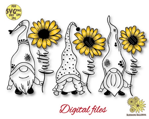 Prints Flower Gnomie in the Wind Cute Spring Gnome SVG for Cricut ...