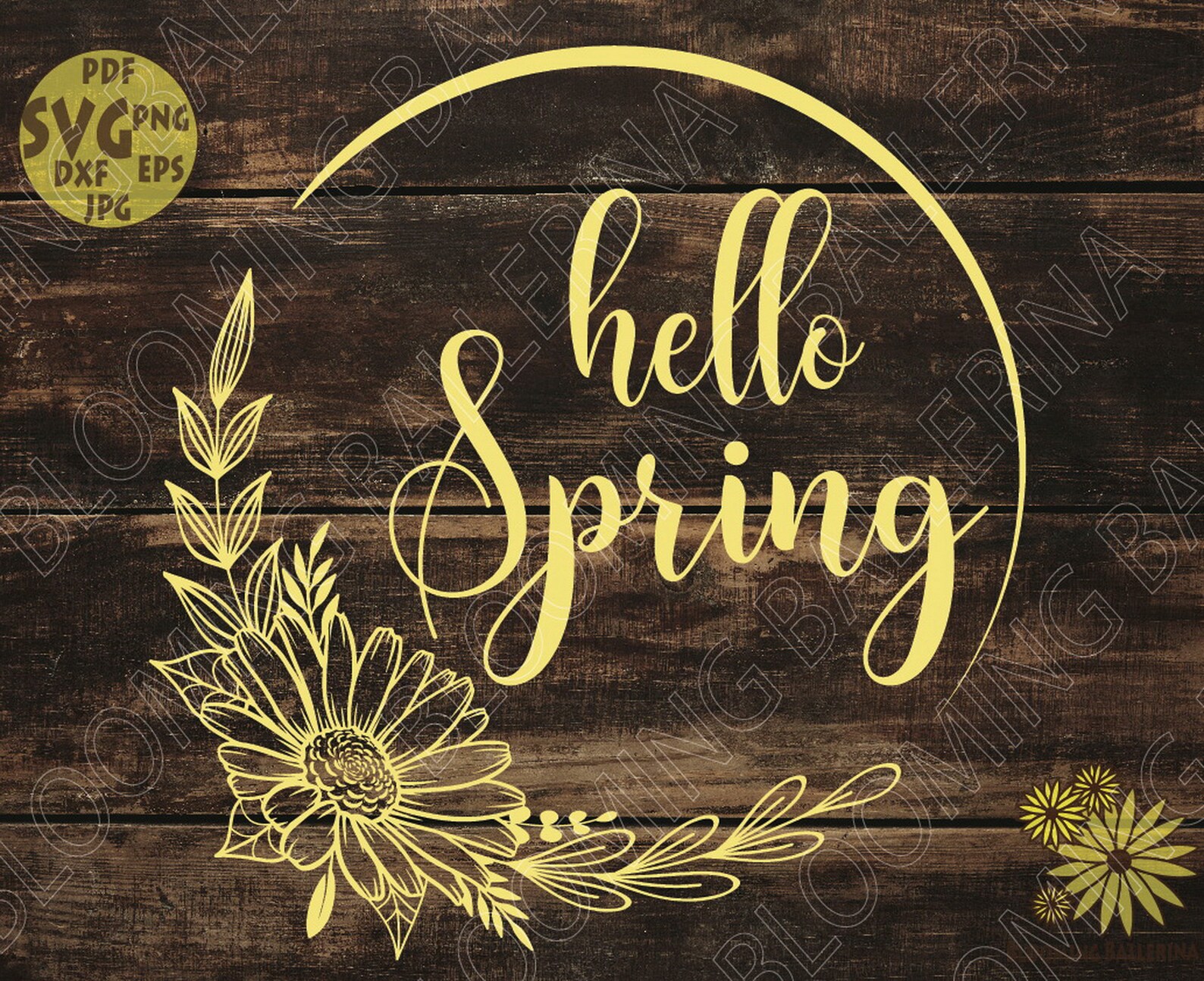 Hello Spring Svg Round Frame Svg Daisy Frames Svg Spring - Etsy