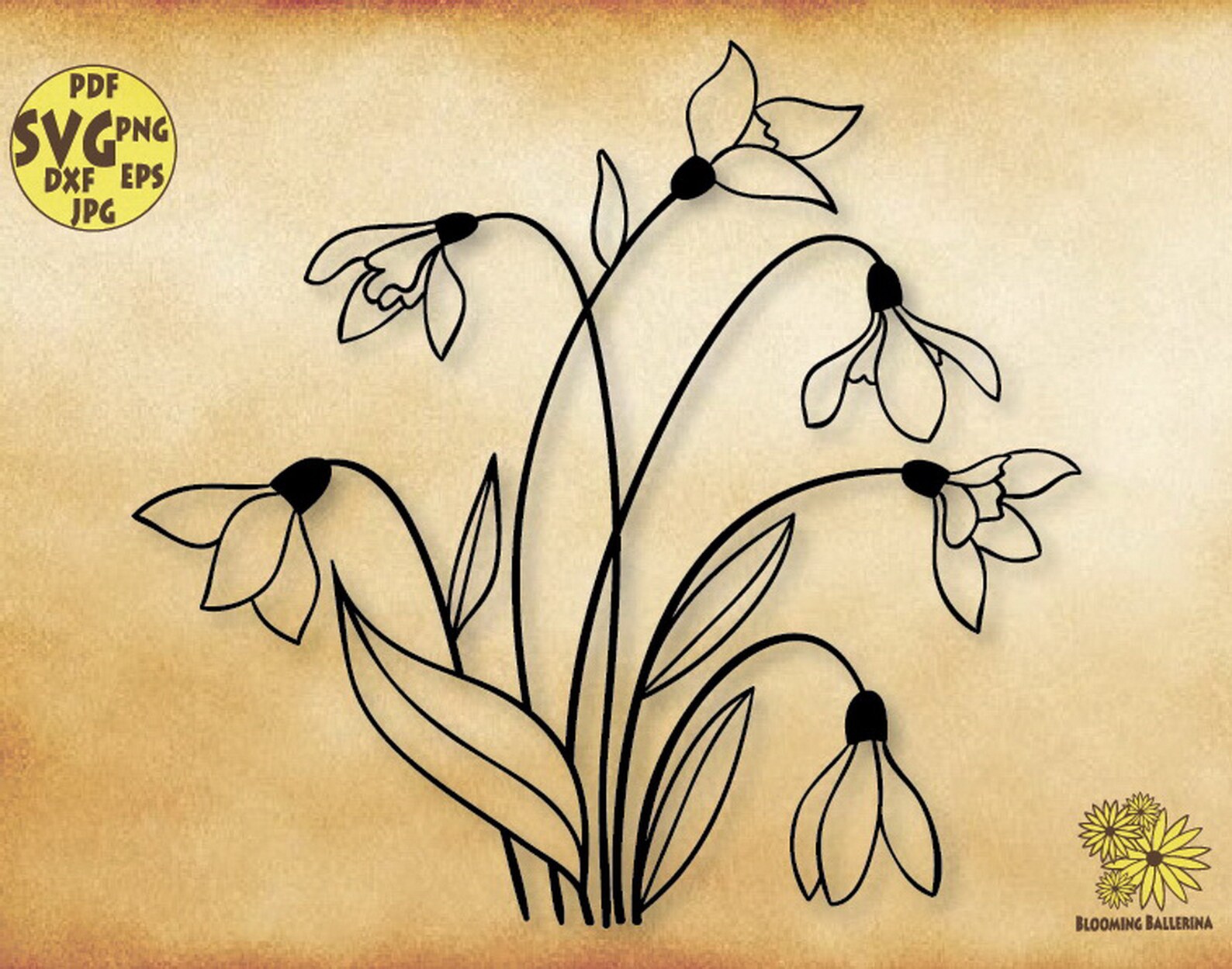 Snowdrop Bouquet Svg File Snowdrop January Birth Flower Svg - Etsy