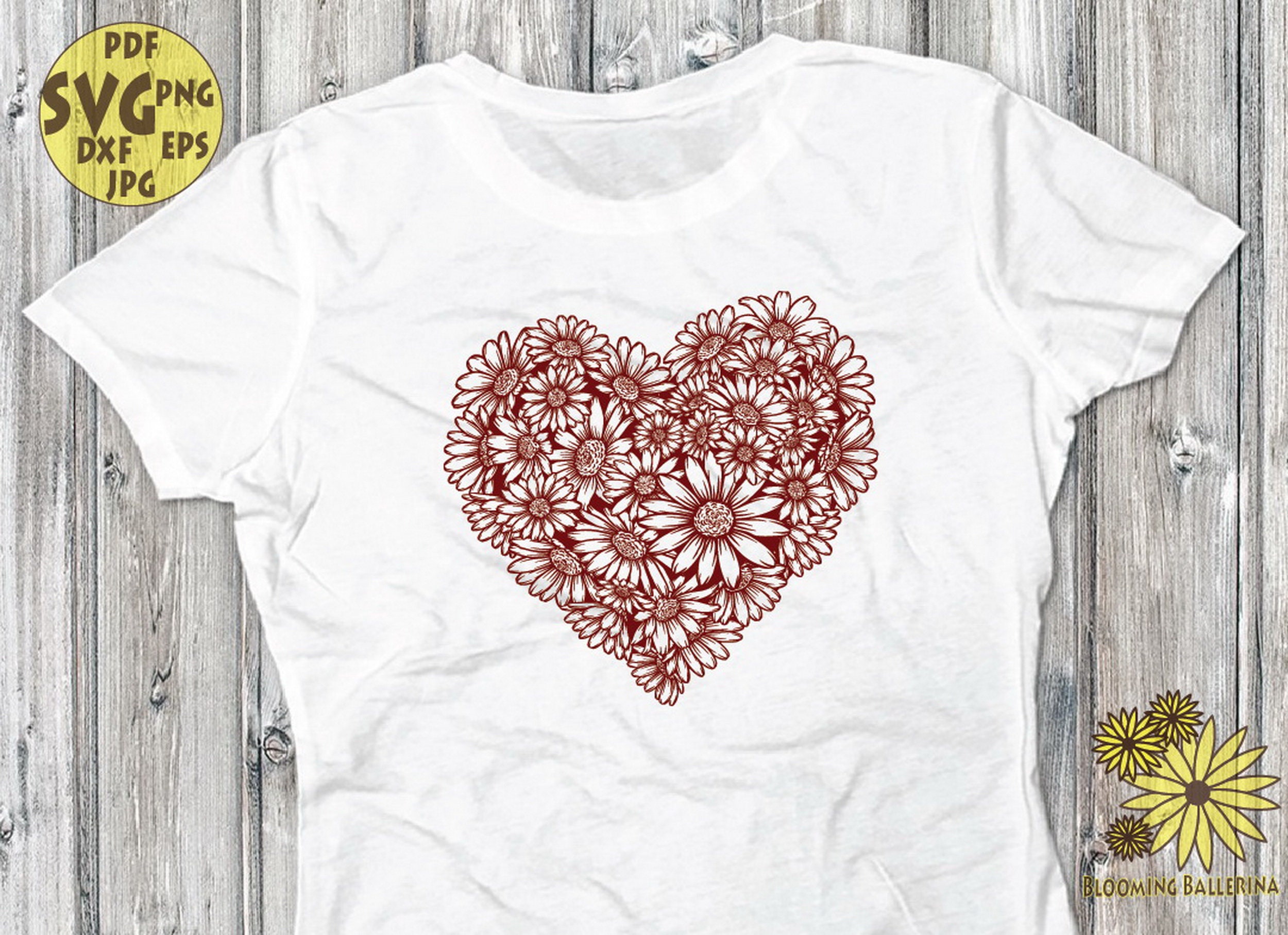 Floral Svg Daisy Svg Heart Svg Daisies Svg Spring Svg | Etsy