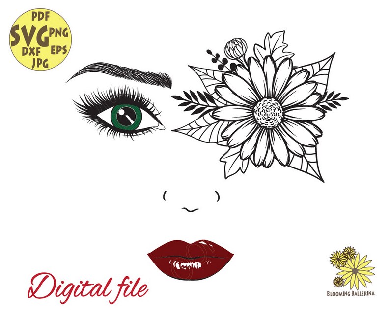 Floral Eye Svg Floral Svg Eye Svg Lips Svg Lip Face - Etsy