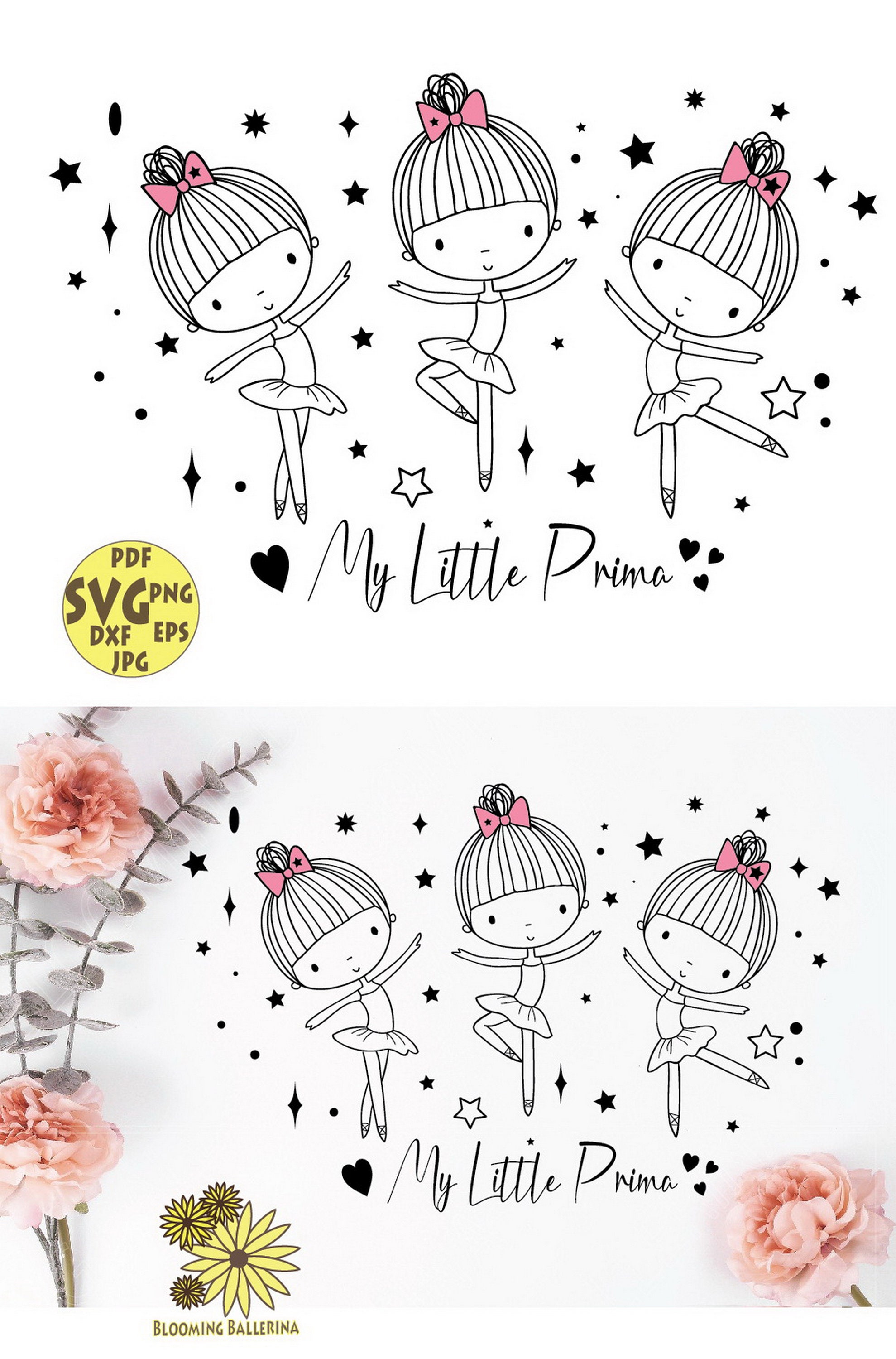 3 Little Ballerinas Dancing Svg File Ballerina Svg Baby Girl | Etsy
